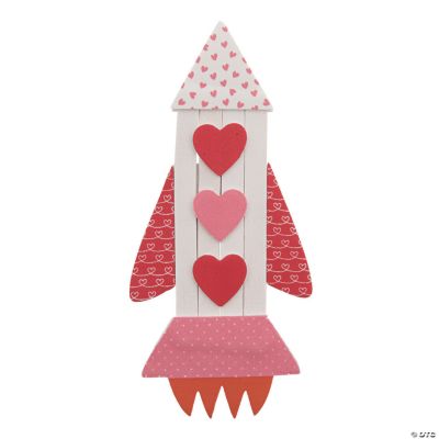 Valentine Rocket Ship Magnet Craft Kit - Makes 12