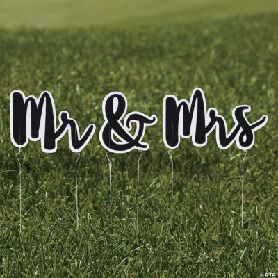 22 1/2" - 13 1/2" Mr. & Mrs. Yard Sign Set - 3 Pc. | Oriental Trading