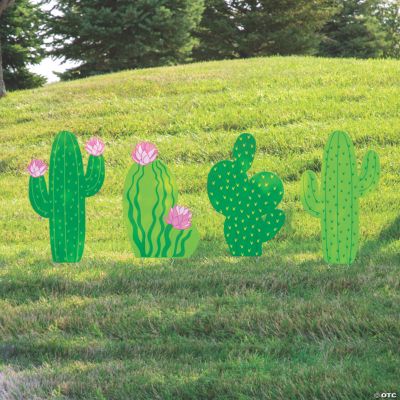 16" - 27" Cactus Yard Signs - 4 Pc. | Oriental Trading