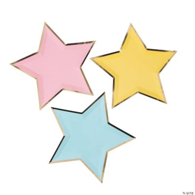 Pastel Star-Shaped Paper Dessert Plates - 8 Ct. - Discontinued