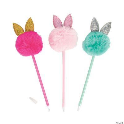 Easter Pom-Pom Bunny Pens - 12 Pc. - Discontinued