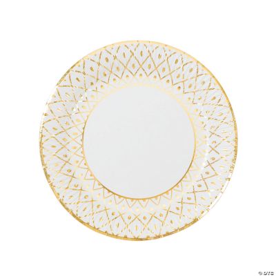 Talking Tables Party Gold Paper Dinner Plates - 8 Ct. | Oriental Trading