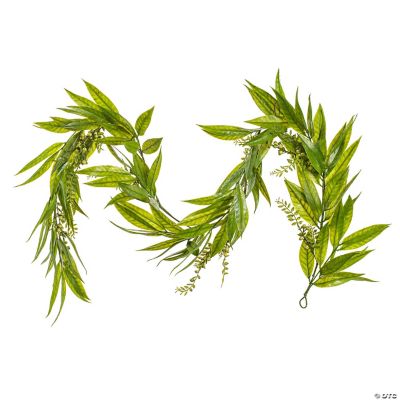 Vickerman 6' Artificial Green Willow Garland with White Berries ...