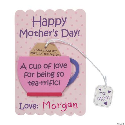 5" x 7 1/2" Mother's Day Tea Cup of Love Card Craft Kit - Makes 12 ...