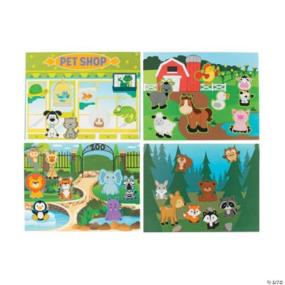 11" x 8 1/2" Matching Animal Shadows Paper Sticker Scenes - 12 Pc ...