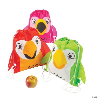 12" x 15" Tropical Birds Drawstring Bags | Oriental Trading