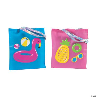 15" x 17" Large Pool Party Nonwoven Tote Bags - 12 Pc. | Oriental Trading