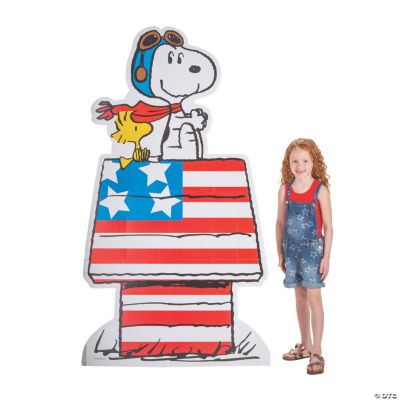 71" Peanuts® Patriotic Cardboard Cutout Stand-Up | Oriental Trading
