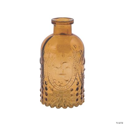 Amber Ridged Glass Vases - 3 Pc.