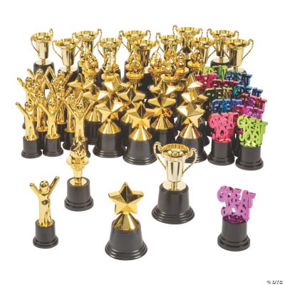 3 3/4" - 5" Bulk 60 Pc. International Games Plastic Trophy Assortment ...