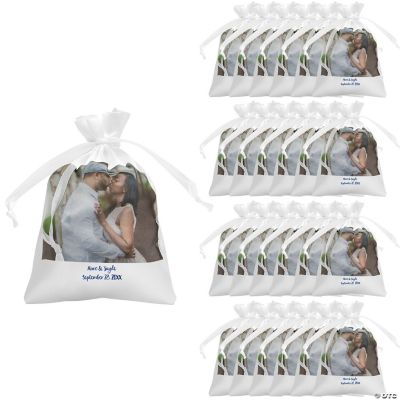 4" x 6" Personalized Custom Photo Mini Satin Drawstring Bags - 24 Pc ...