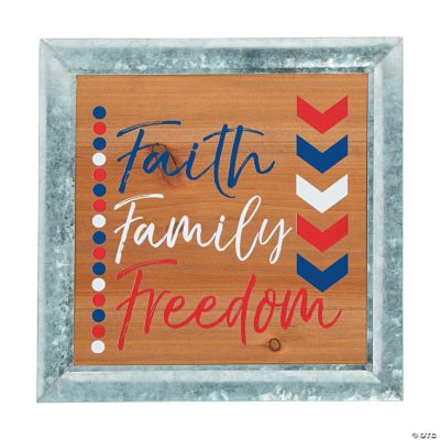 Patriotic Faith Family Freedom Sign | Oriental Trading