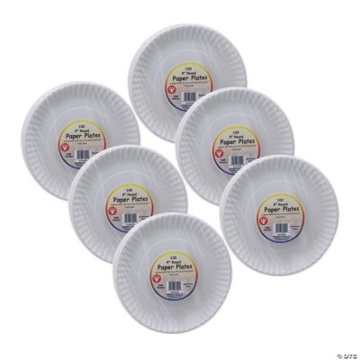 Hygloss White Paper Plates, 9-Inch, 600 count | Oriental Trading