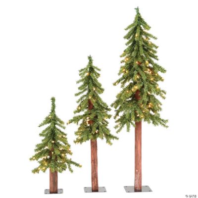 Vickerman 2' 3' 4' Natural Alpine Tree Set with Warm White Lights ...