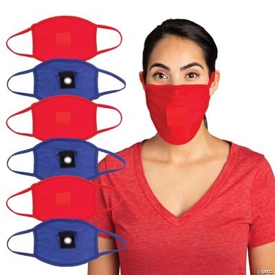 Washable Face Masks with Straw Cutout – 6 Pc. | Oriental Trading