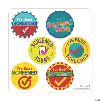 Bulk 50 Pc. I’ve Been Screened Mini Dot Stickers | Oriental Trading