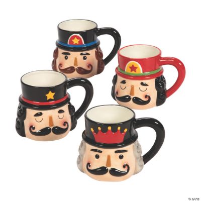10 oz. Nutcracker Reusable Ceramic Mugs - 4 Ct. | Oriental Trading