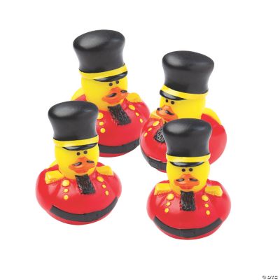 2" Classic Christmas Nutcracker Red Rubber Ducks - 12 Pc.
