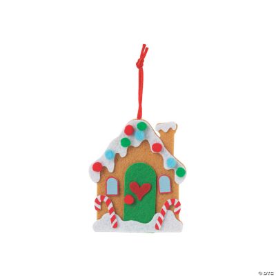 3 1/2" x 4" Gingerbread House Christmas Ornament Craft Kit - Makes 12