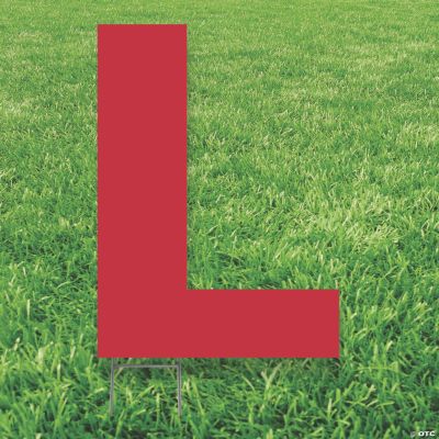 Red Letter L Yard Sign | Oriental Trading