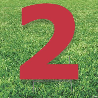Red Number 2 Yard Sign | Oriental Trading