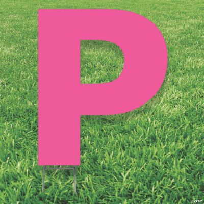 20" x 20" Pink Letter P Yard Sign | Oriental Trading