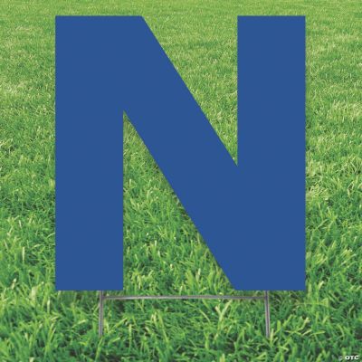 20" x 20" Blue Letter N Yard Sign | Oriental Trading