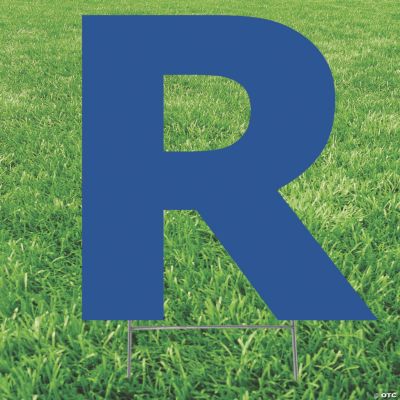 20" x 20" Blue Letter R Yard Sign | Oriental Trading