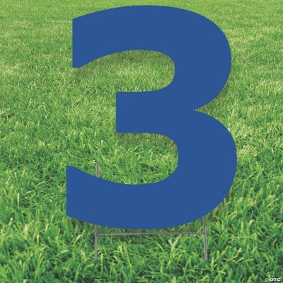 Blue Number 3 Yard Sign | Oriental Trading