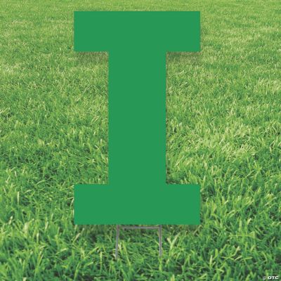 20" x 20" Green Letter I Yard Sign | Oriental Trading