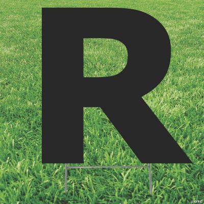 20" x 20" Black Letter R Yard Sign | Oriental Trading