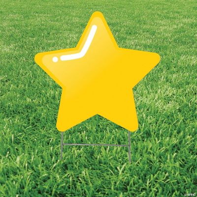 20" x 20" Yellow Star Yard Sign | Oriental Trading