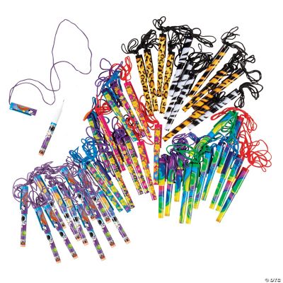 5" Bulk 48 Pc. Everyday Fun Plastic Pen on a Rope Assortment