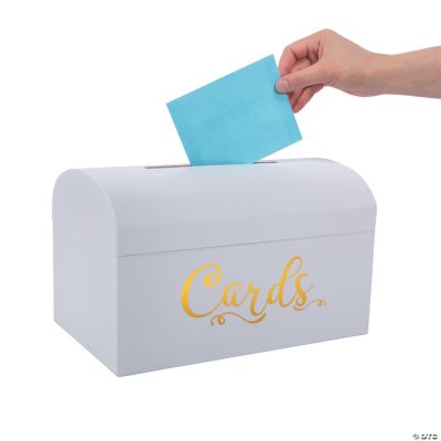 White & Gold Card Box | Oriental Trading