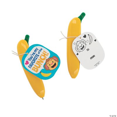 Banana Pens with Valentine’s Day Cards - 12 Pc.