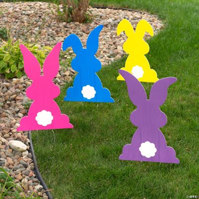22 1/2" - 26" Bright Bunny Yard Signs - 4 Pc. | Oriental Trading