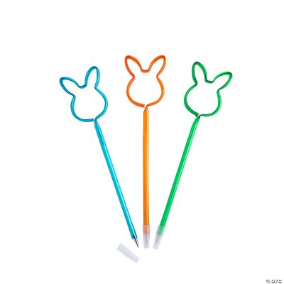 Easter Bunny-Shaped Pens - 12 Pc. - Discontinued