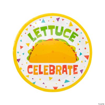 Lettuce Celebrate Taco Party Dinner Paper Plates - 8 Ct. | Oriental Trading