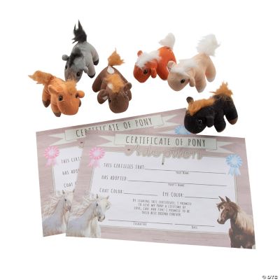Mini Stuffed Adopt-a-Pony Kit - 12 Pc. | Cute Plush Pony Party Favors