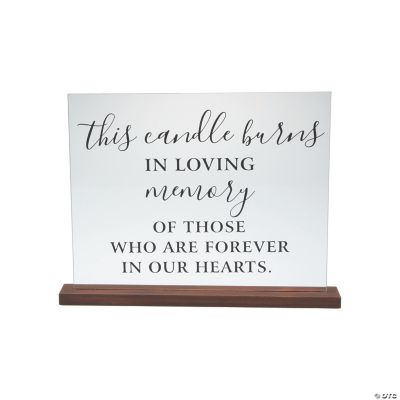 Memorial Candle Sign with Wood Base | Oriental Trading