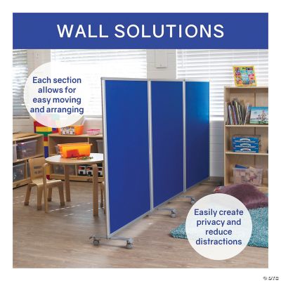 Mobile Double Sided Flannel Felt 9-Panel Room Divider Wall