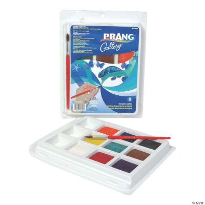Prang® Gallery™ Tempera Cake Set, 9 Colors with Brush | Oriental Trading