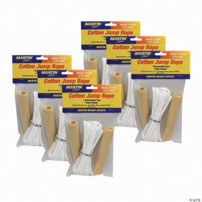 Martin Sports Cotton Jump Rope, 8', Wood Handle, Pack of 6 | Oriental ...