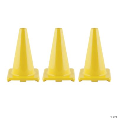 Champion Sports Hi-Vis Vinyl Cone, 12" Yellow, Pack of 3