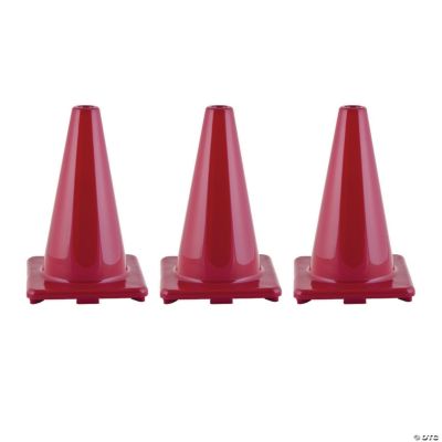 Champion Sports Hi-Vis Vinyl Cone, 12", Red, Pack of 3 | Oriental Trading