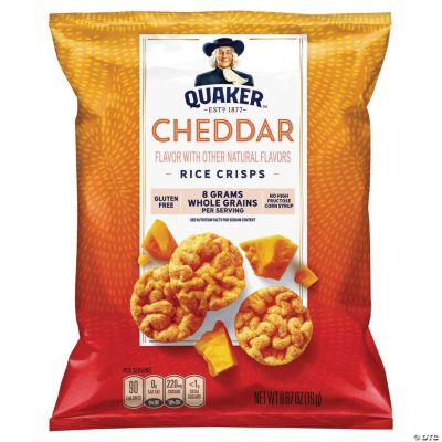 Quaker Popped Rice Crisps Cheddar Cheese, .67 oz, 60 Count | Oriental ...