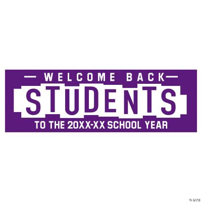 72" x 23" Welcome Back Students Custom Banner - Medium | Oriental Trading