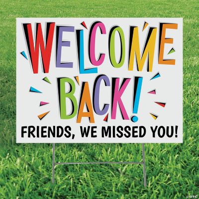 Personalized 24" x 16" Welcome Back Yard Sign | Oriental Trading