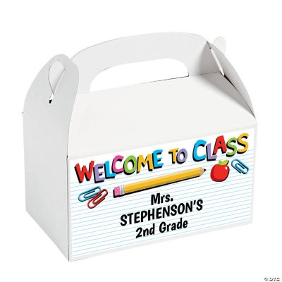 Personalized Welcome to the Classroom Treat Boxes - 12 Pc. | Oriental ...