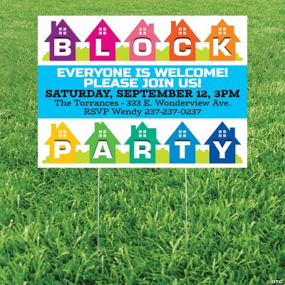 Personalized 22" x 16" Block Party Yard Sign | Oriental Trading